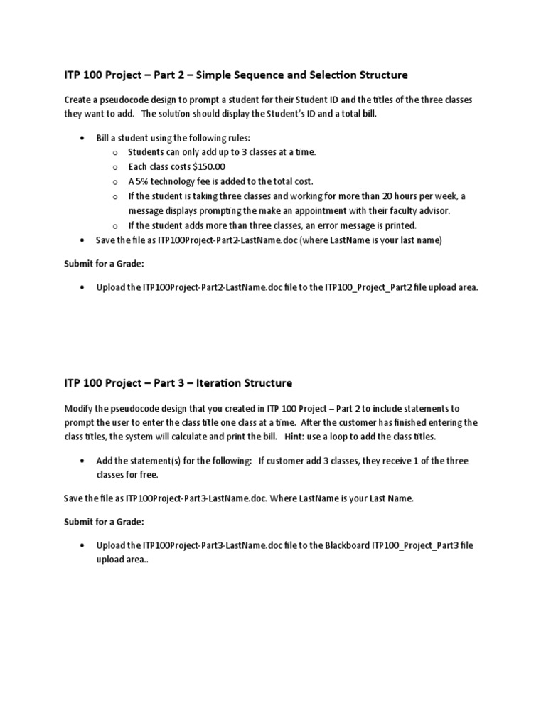 ITP 100 Project-Part2-Simple-Selection | PDF | Software | Software Development