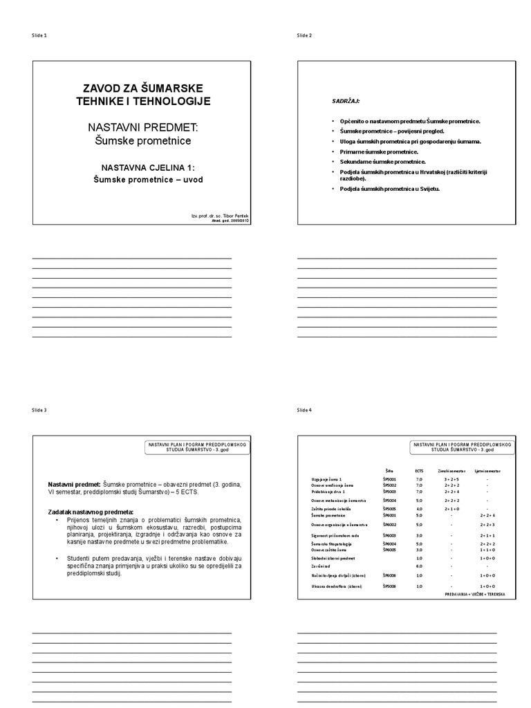 Skripta Prometnice 1 | PDF