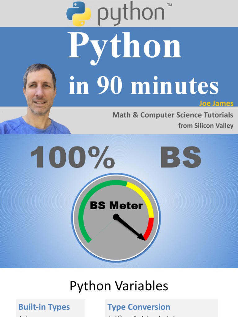 Python in 90 Minutes | PDF | Boolean Data Type | Class (Computer ...