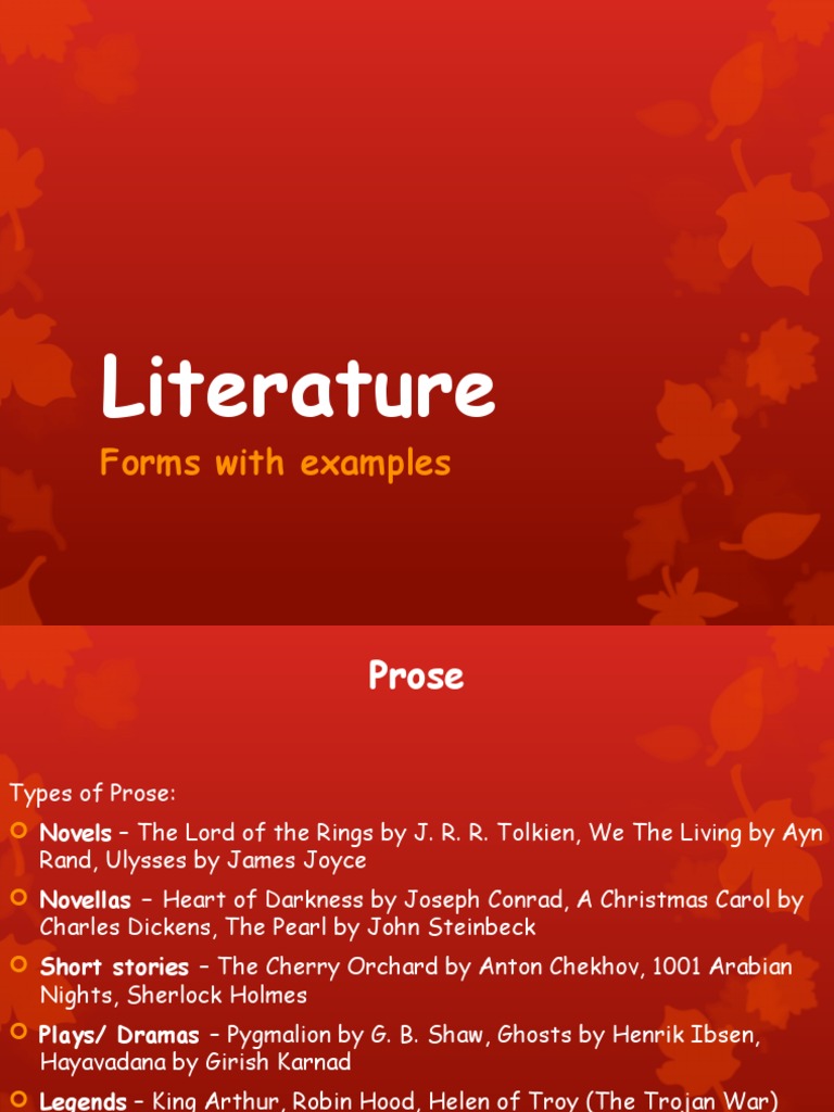 Forms of Literature With Examples | PDF | Poetry | Fable