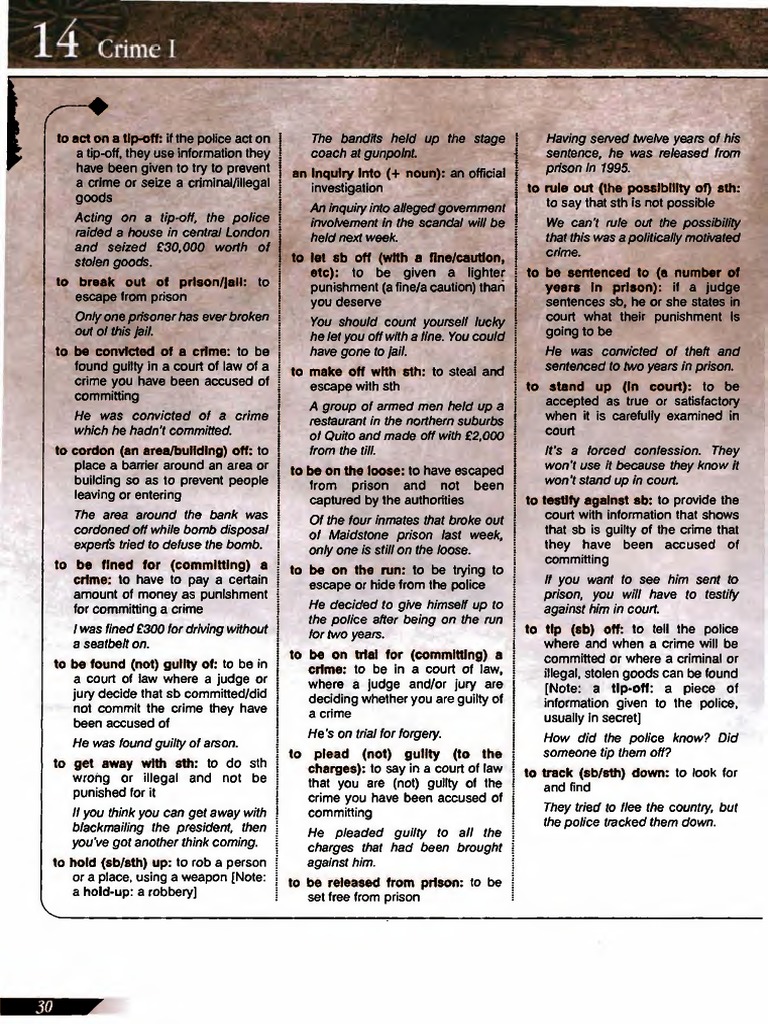 Crime Vocabulary | PDF