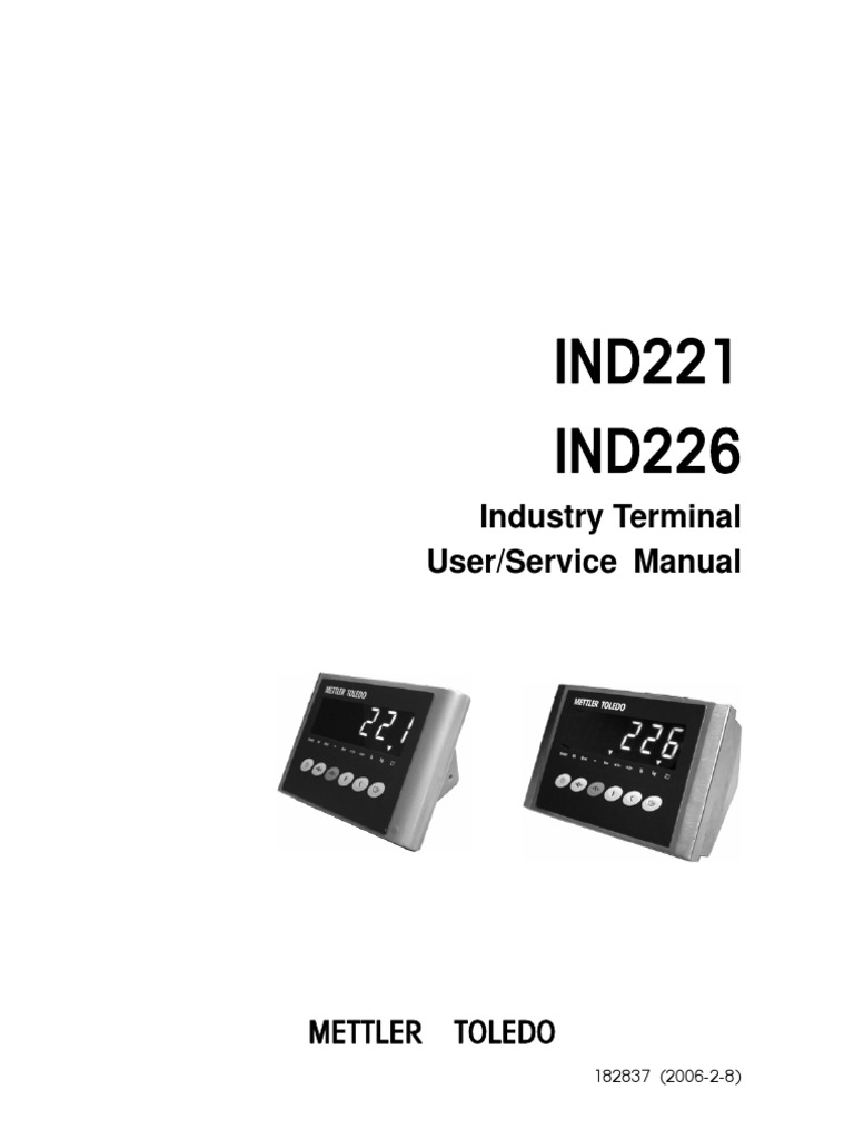 IND221 User/Service Manual | PDF | Weight | Rechargeable Battery
