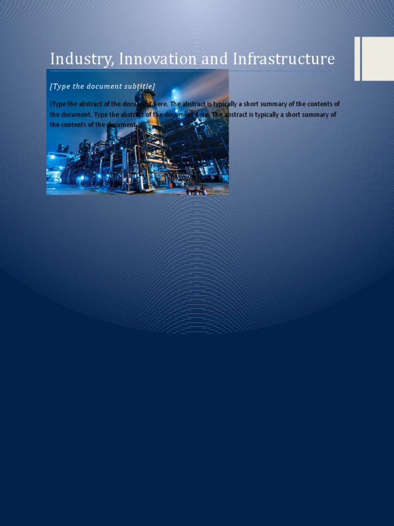 Industry, Innovation and Infrastructure: (Type The Document Subtitle ...