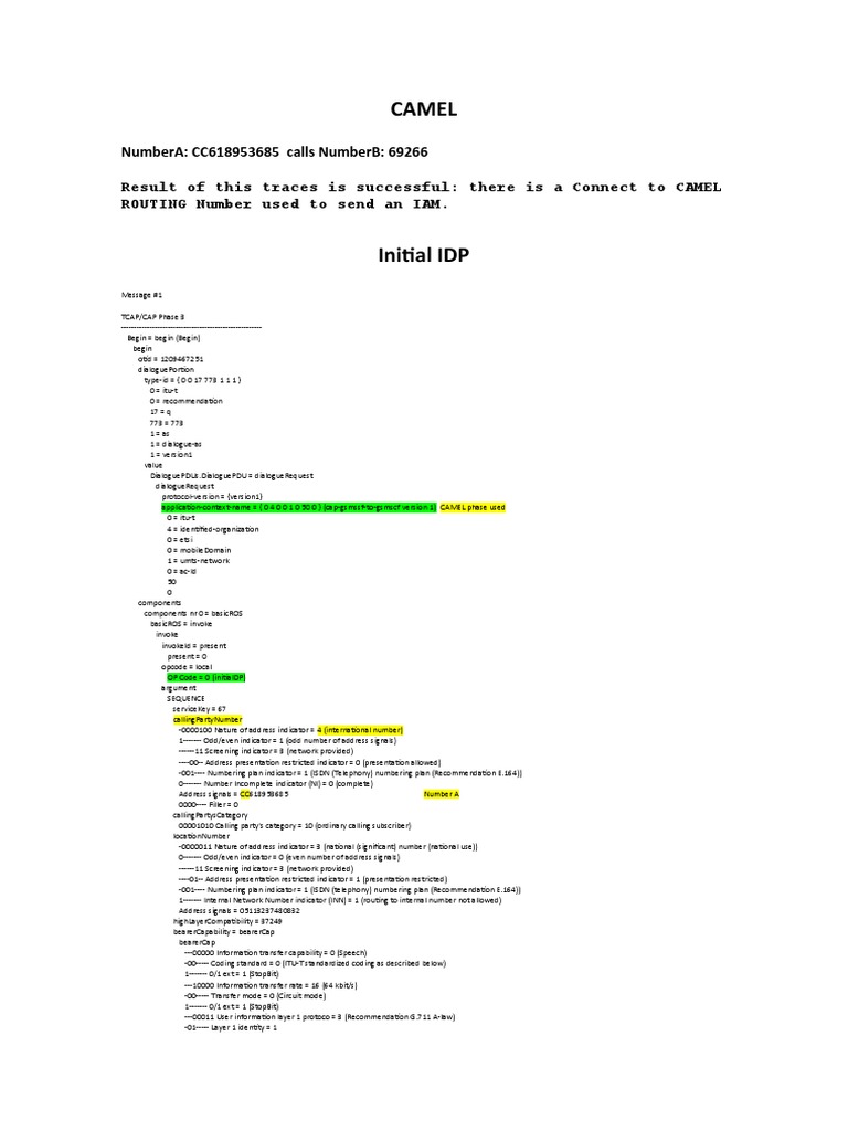 CAMEL Call With Initial IDP Successful (Short Number Call 2) | PDF ...