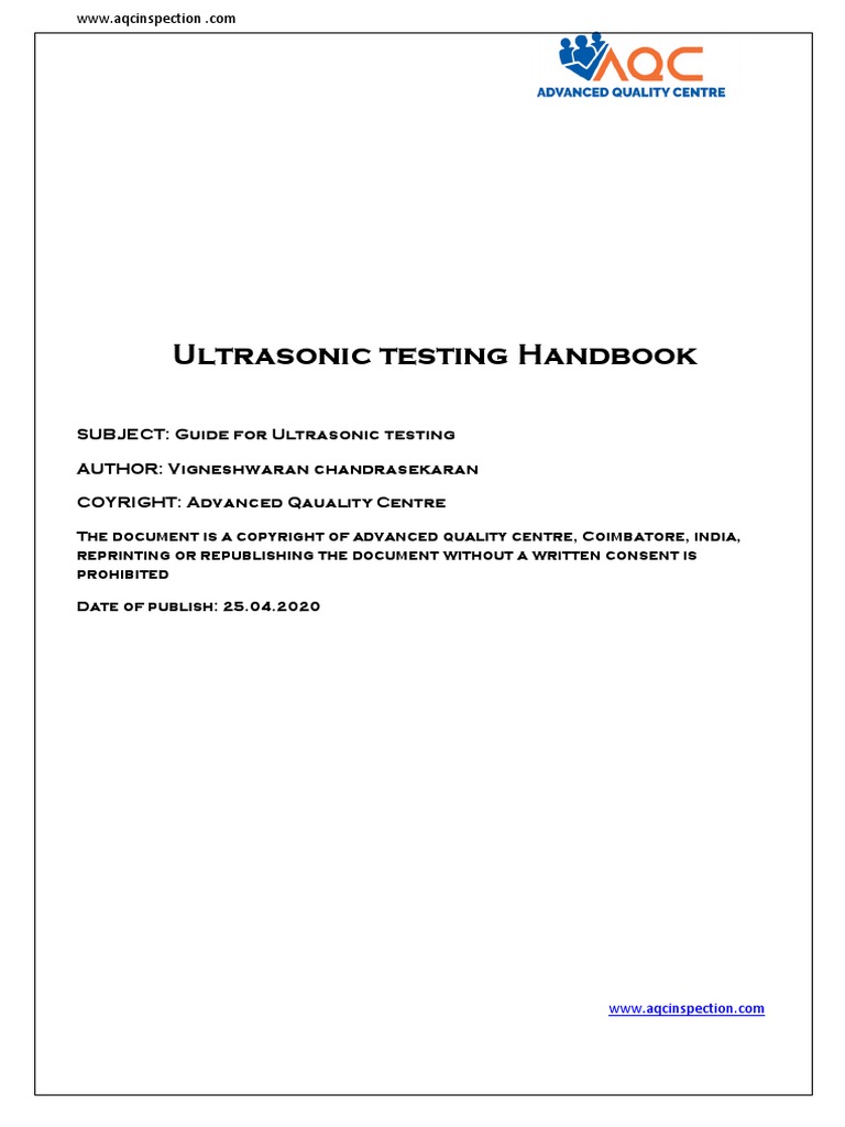 Ultrasonic Testing Handbook | PDF | Welding | Construction