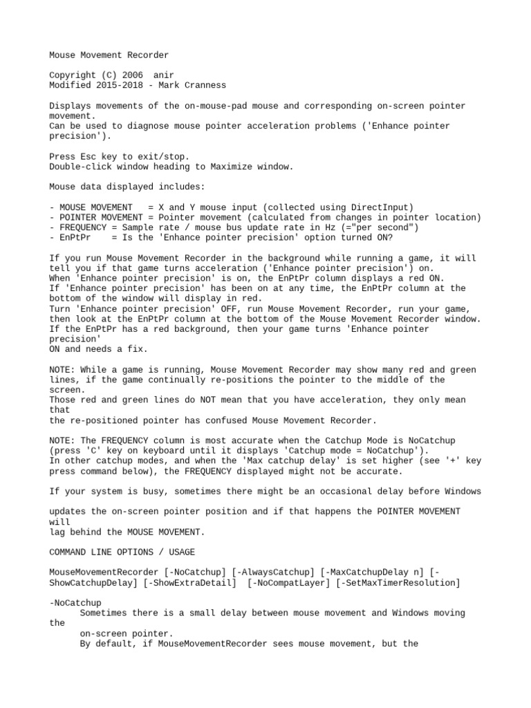Mouse Movement Recorde | PDF | Cursor (User Interface) | Microsoft Windows