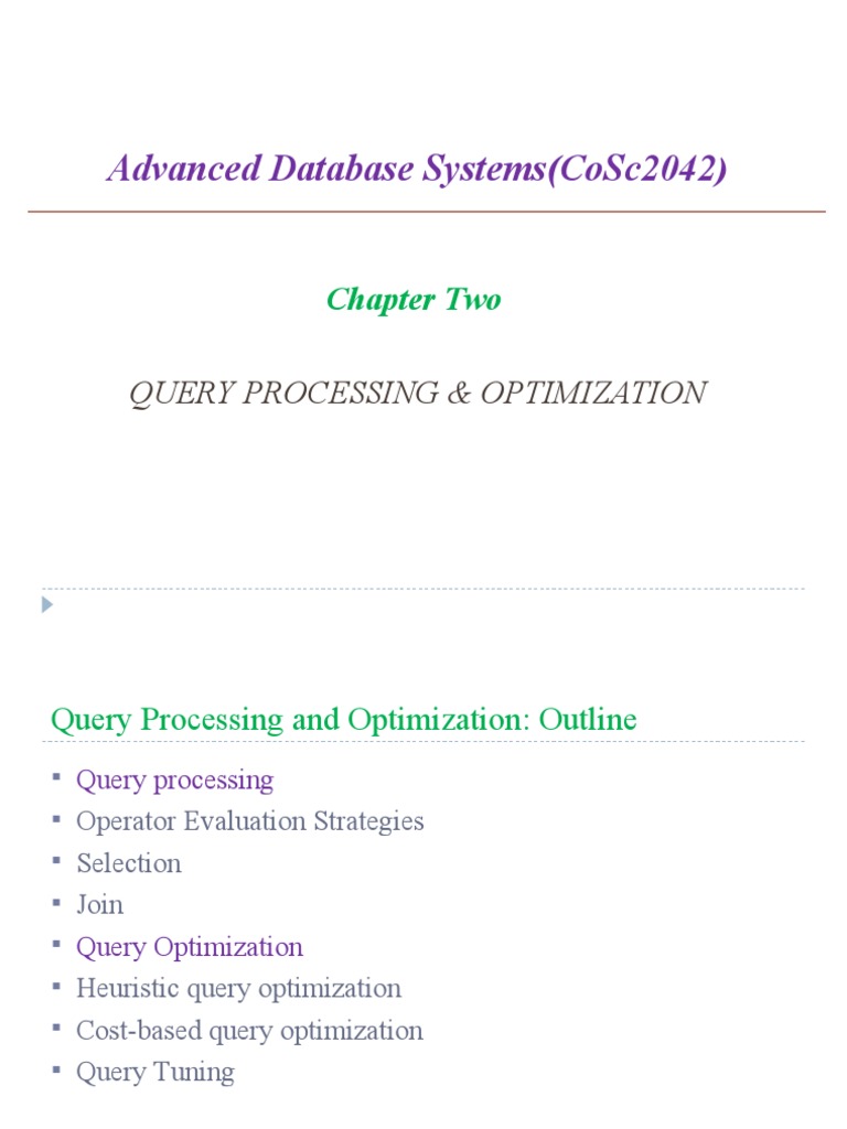 Chapter - 2 Query Processing | PDF | Databases | Database Index