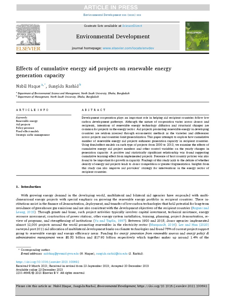 Environmental Development: Nabil Haque, Sungida Rashid | PDF | Aids ...