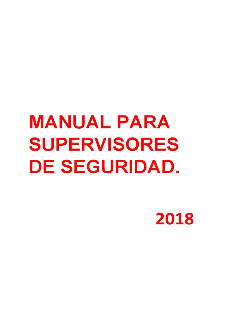Manual para Supervisores de Seguridad | PDF