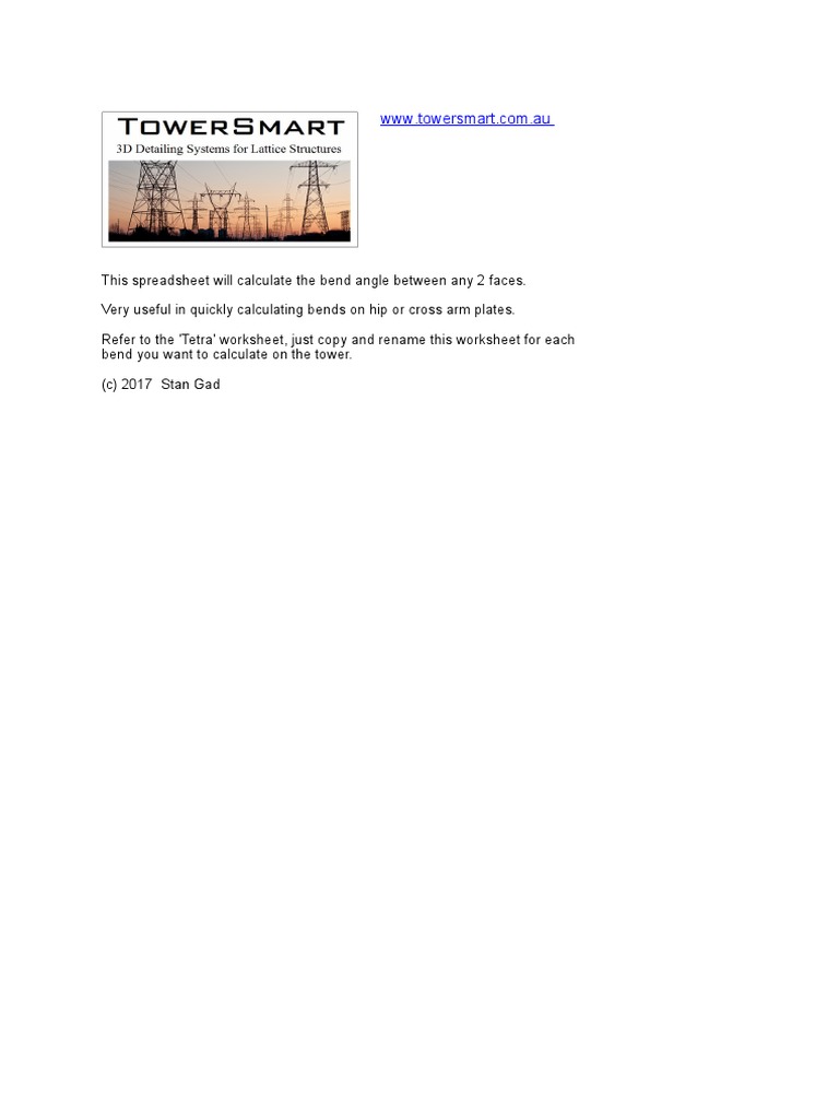 Bend Angle Calculator for Towers | PDF | Science & Mathematics ...