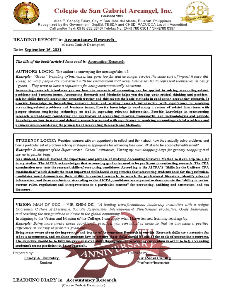 Bartolay, Cindy Prelim LD & RR in Accountancy Research | PDF | Self ... Bartolay, Cindy Prelim LD & RR in Accountancy Research | PDF | Self ...