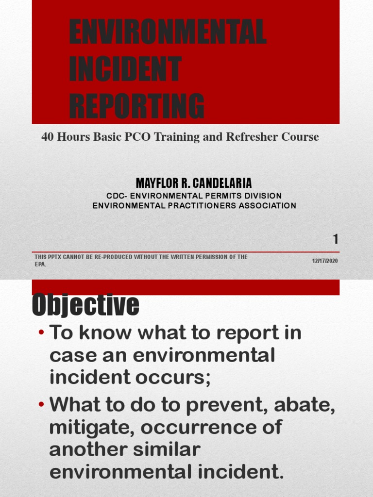 Environmental Incident Reporting Guide | PDF | Pollution | United ...