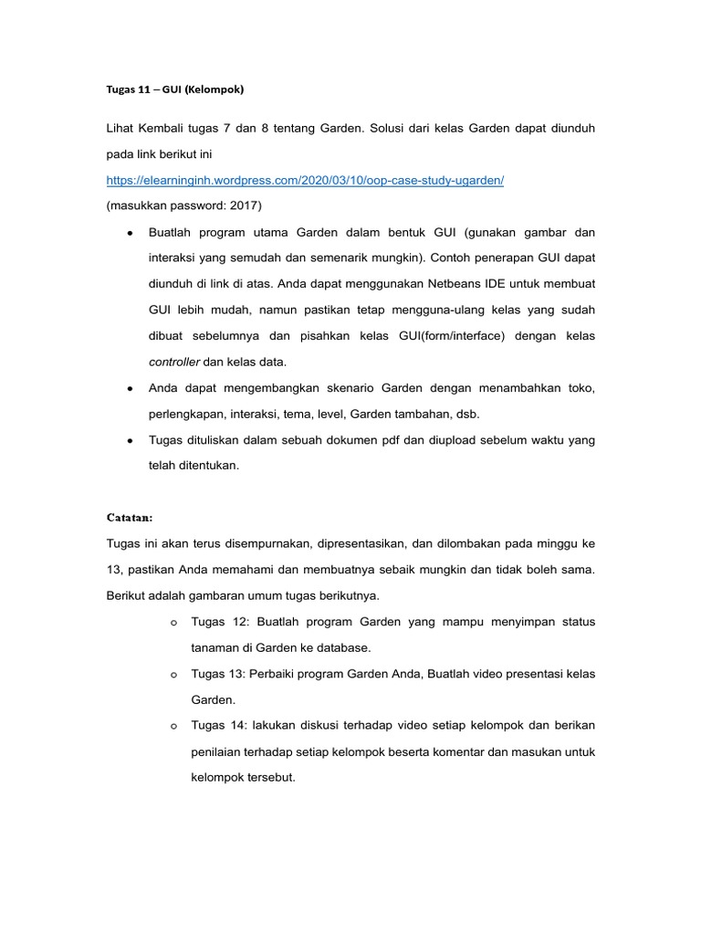 Tugas 11 OOP Java GUI | PDF