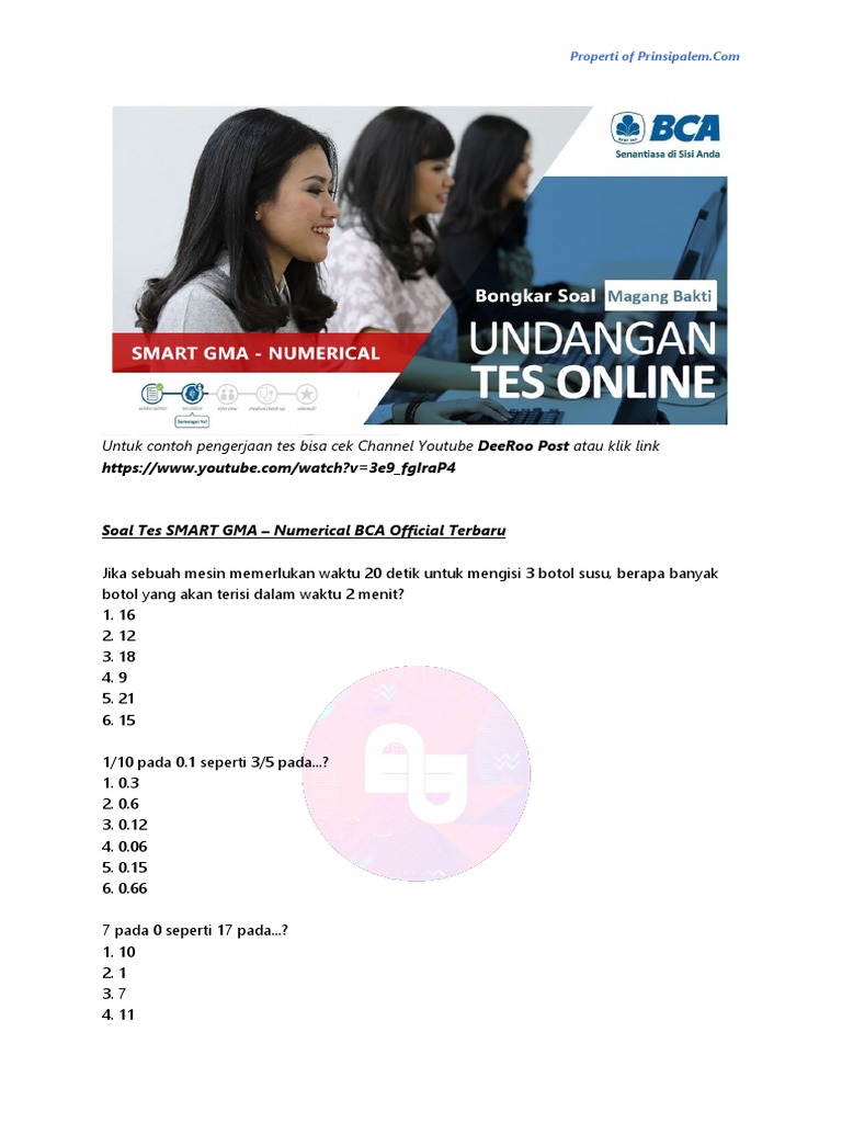 Soal Tes Smart Gma Numerical Bca | PDF