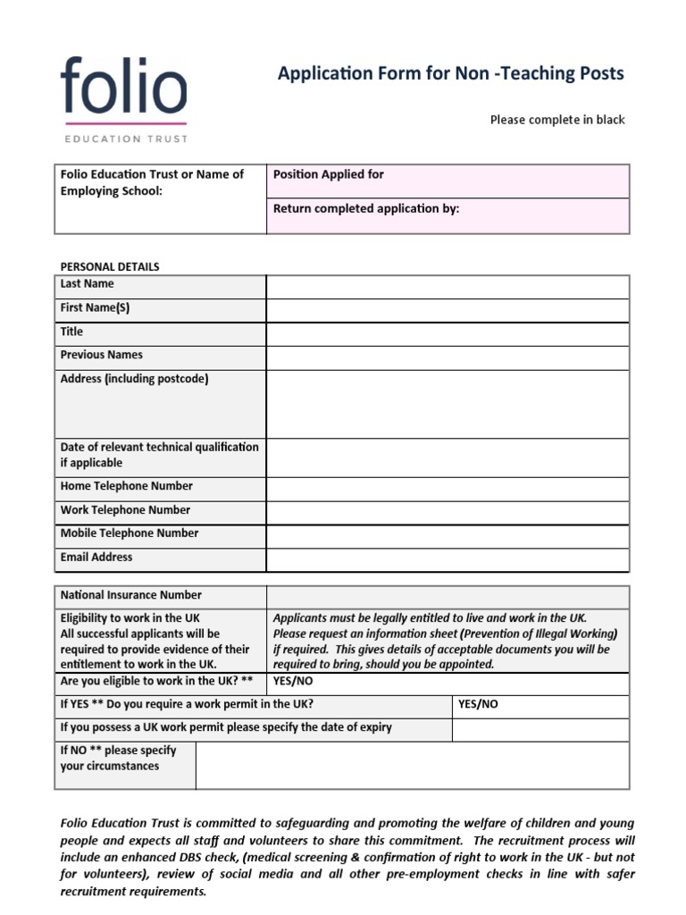 Application Form For Non - Teaching Posts | PDF | Government | Justice