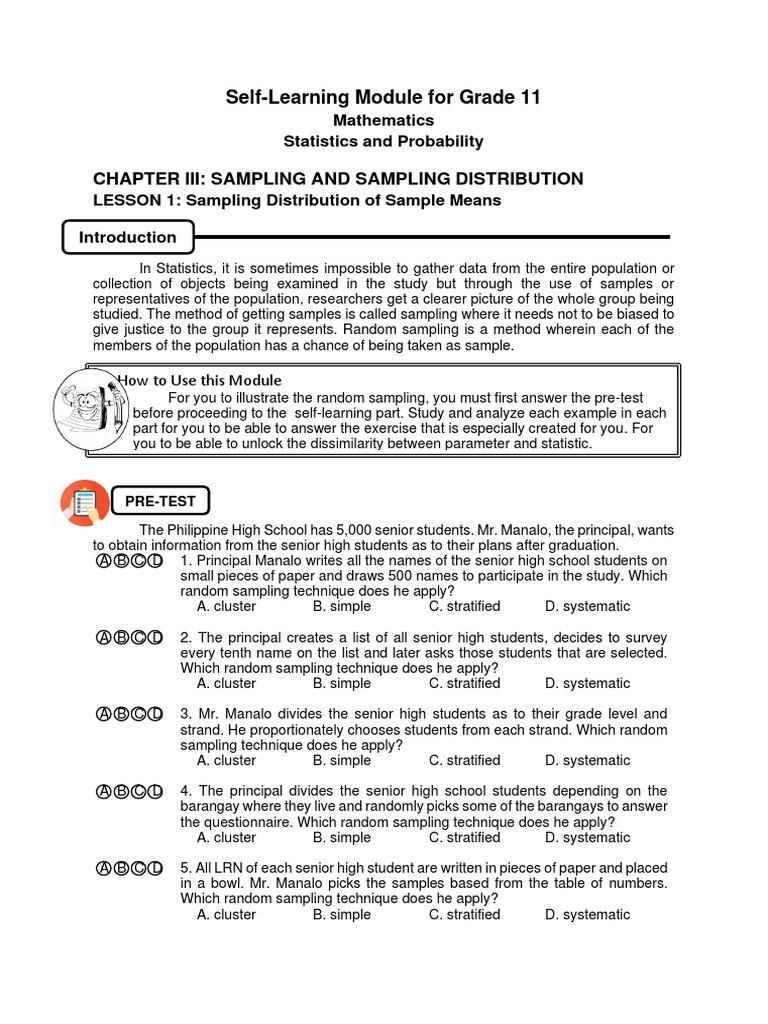 CHAPTER III Sampling and Sampling Distribution | PDF | Sampling (Statistics) | Variance