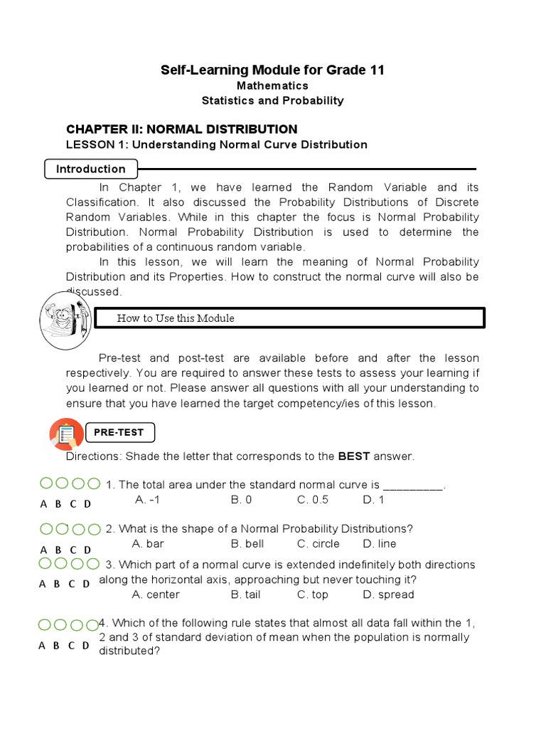 Self-Learning Module For Grade 11: Chapter Ii: Normal Distribution ...
