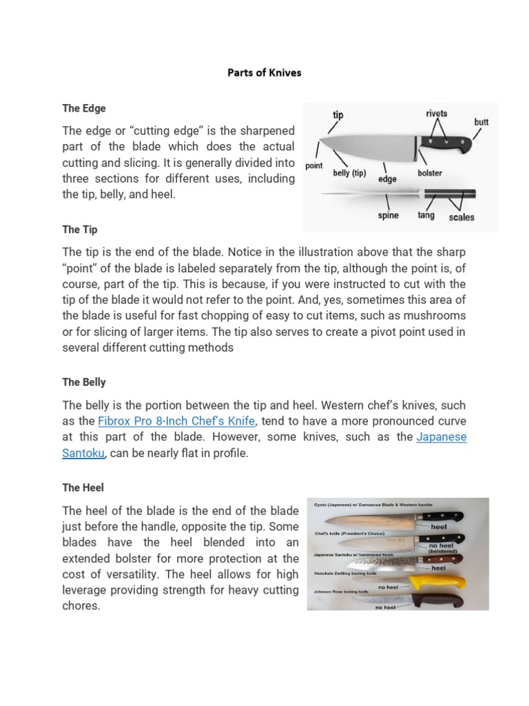Parts of Knives | PDF | Knife | Blade