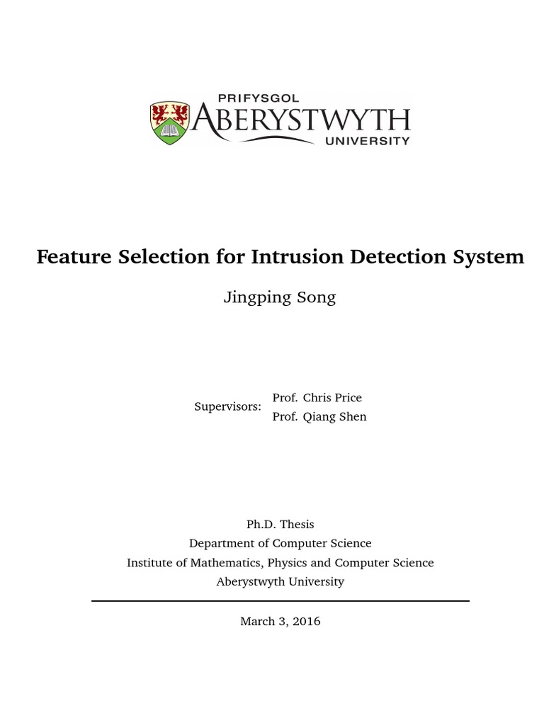 Feature Selection For Intrusion Detection System | PDF | Computer Network | Cluster Analysis