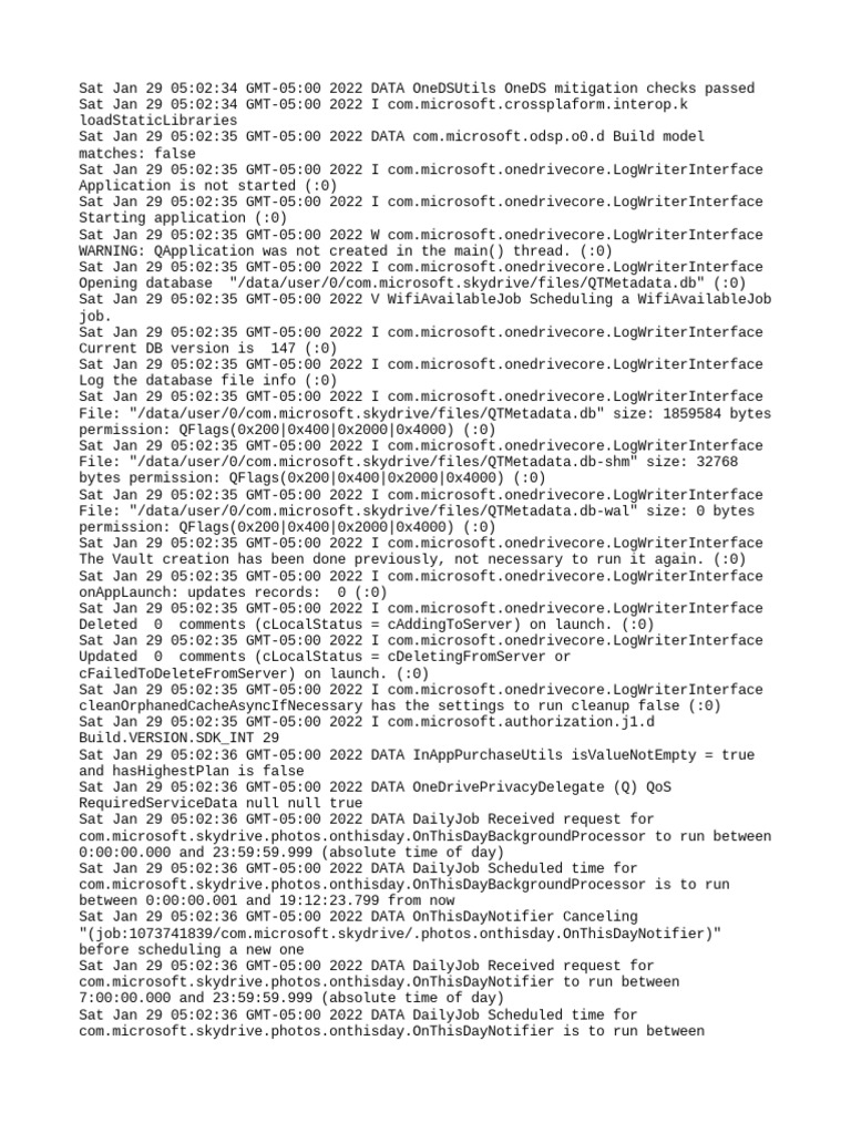 OneDrive Application Log Summary | PDF | Computer File | Cache (Computing)