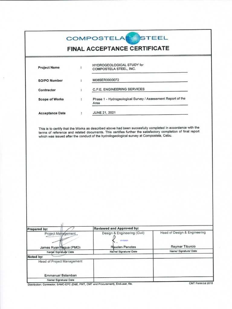 Final Acceptance Certificate とは _ Final Acceptance Certificate – MCKX