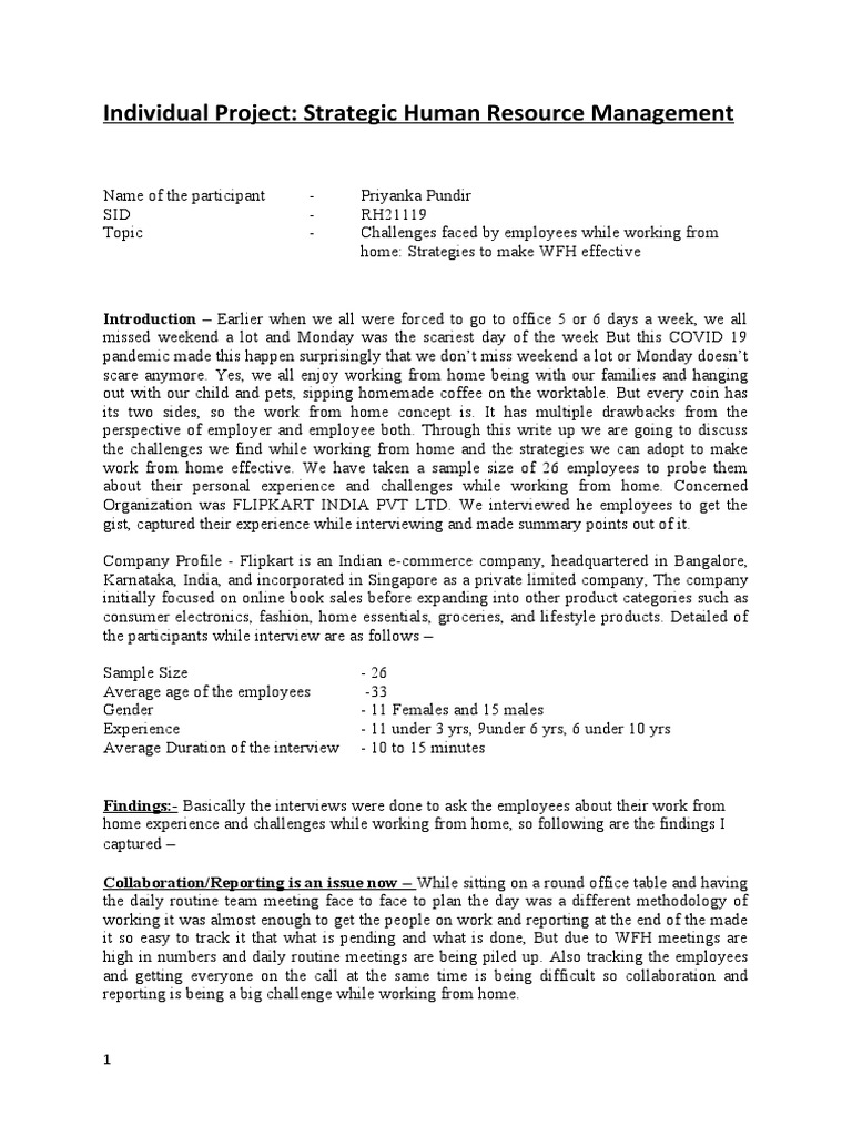 Individual Project: Strategic Human Resource Management | PDF ...