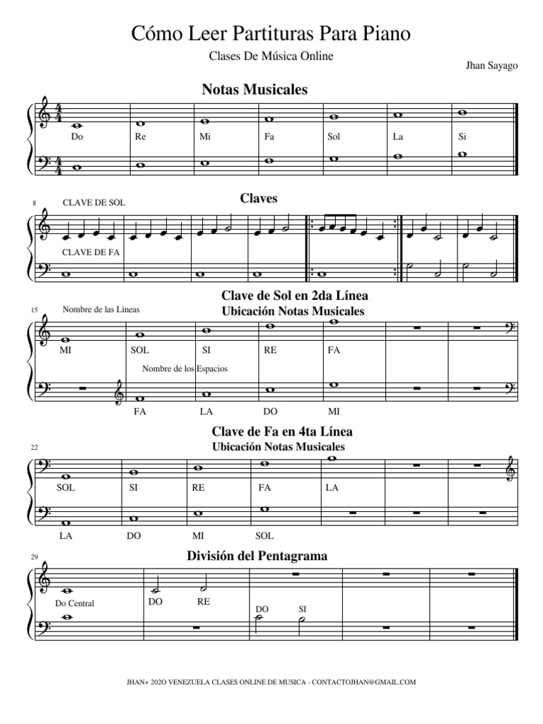 Cómo Leer Partituras para Piano-leccion-9-YouTube | PDF | Clave | Notación