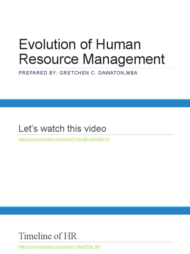 Evolution of Human Resource Management | PDF
