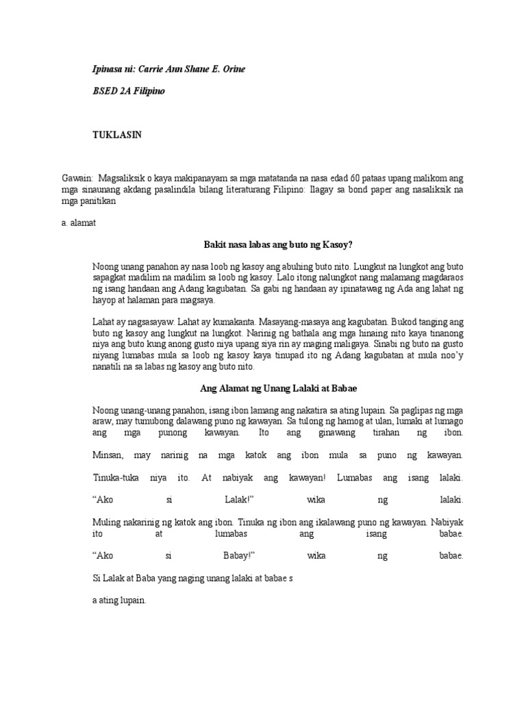 CarrieOrine Mod2 Tuklasin Panitikan | PDF