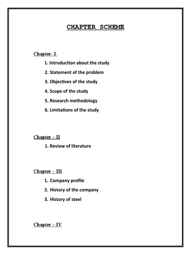 Chapter Scheme | PDF