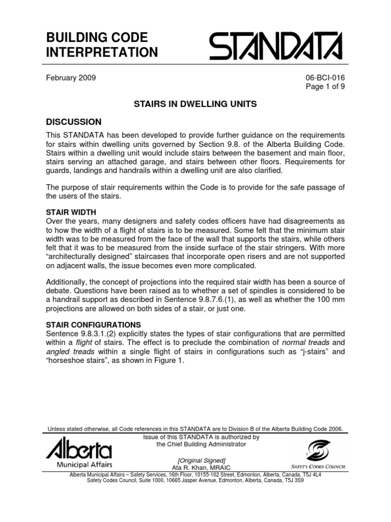 Alberta Building Code: Stair Guidelines | PDF | Stairs | Building ...