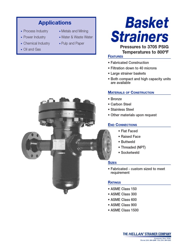 FB Series Fabricated Basket Strainers | PDF | Pipe (Fluid Conveyance ...