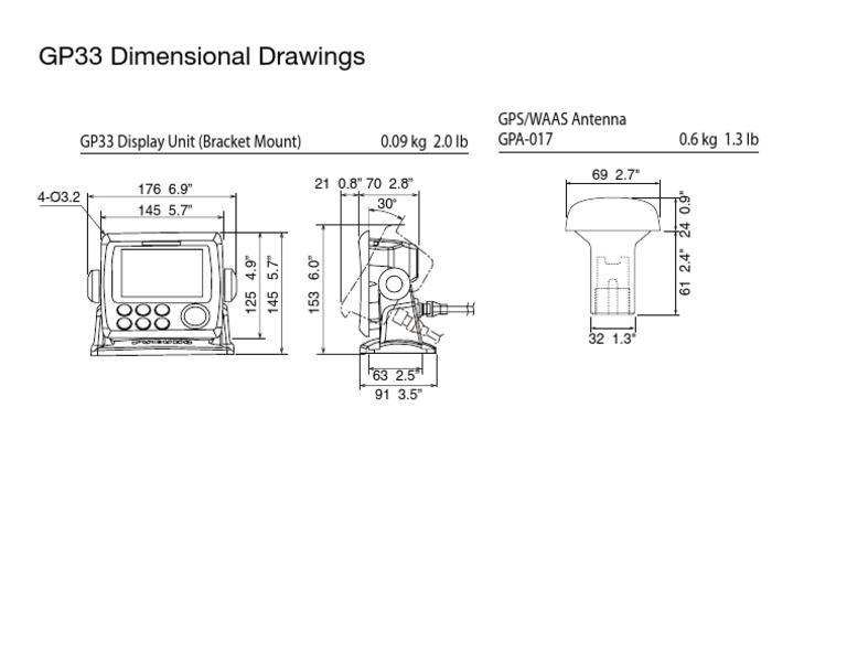 GP33 Dimensional Drawings: Specifications Specifications | PDF ...