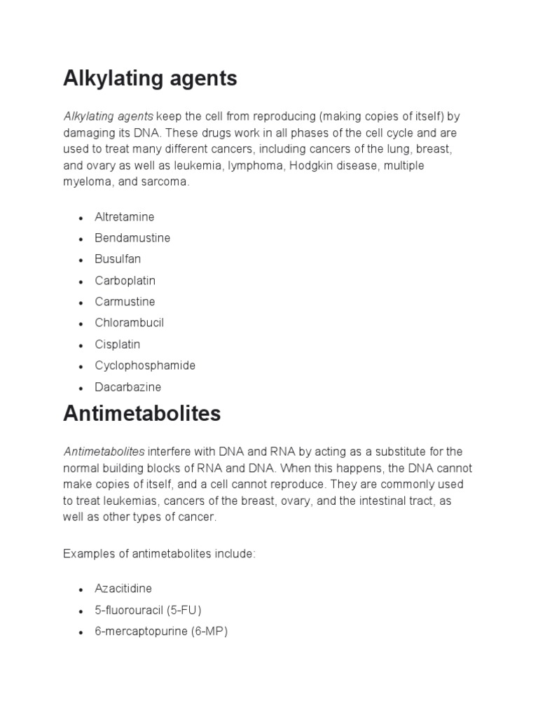 Overview of Alkylating Agents | PDF