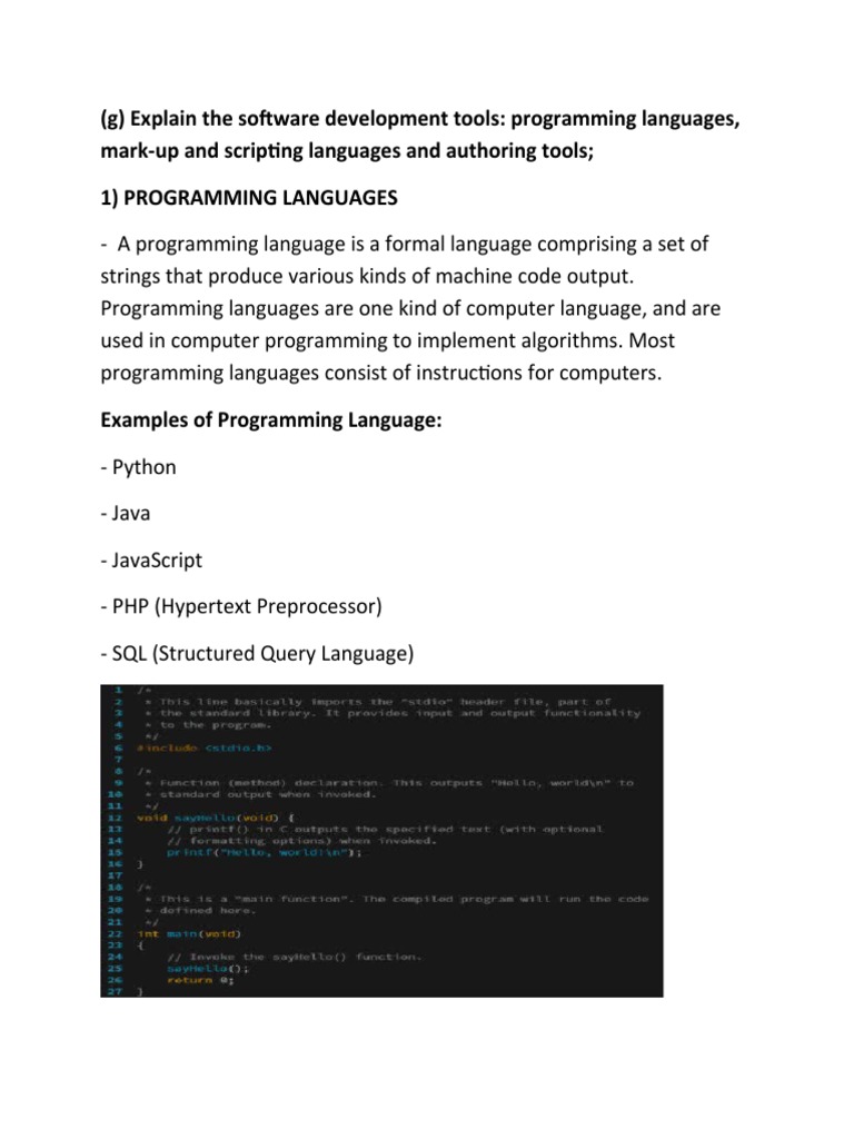 Exploring Programming Languages, Markup Languages, Scripting Languages ...
