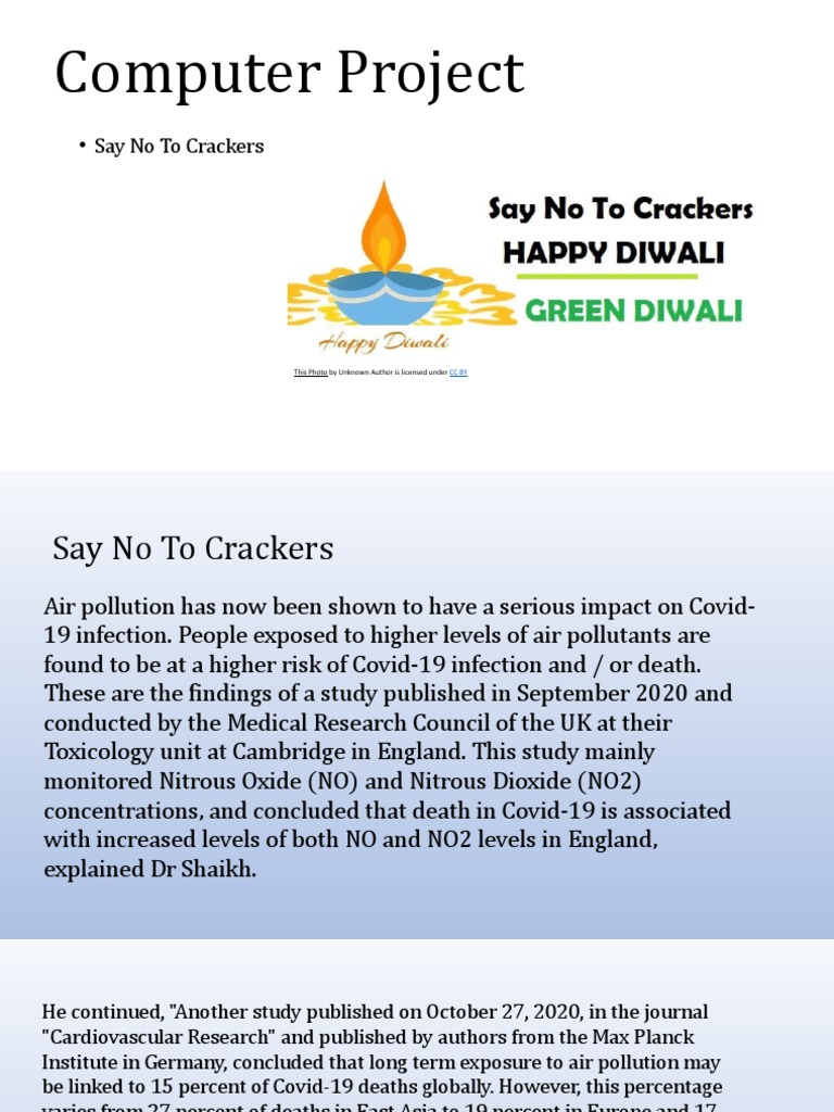 Computer Project-Say No To Crackers | PDF