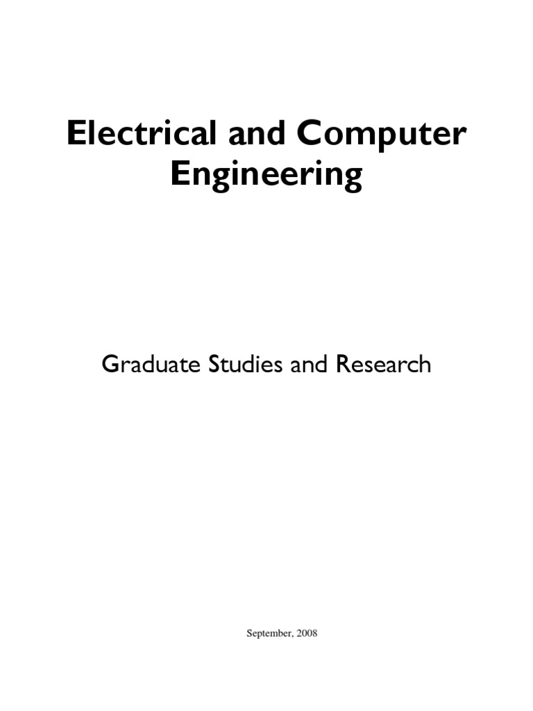 Electrical and Computer Engineering: Graduate Studies and Research ...