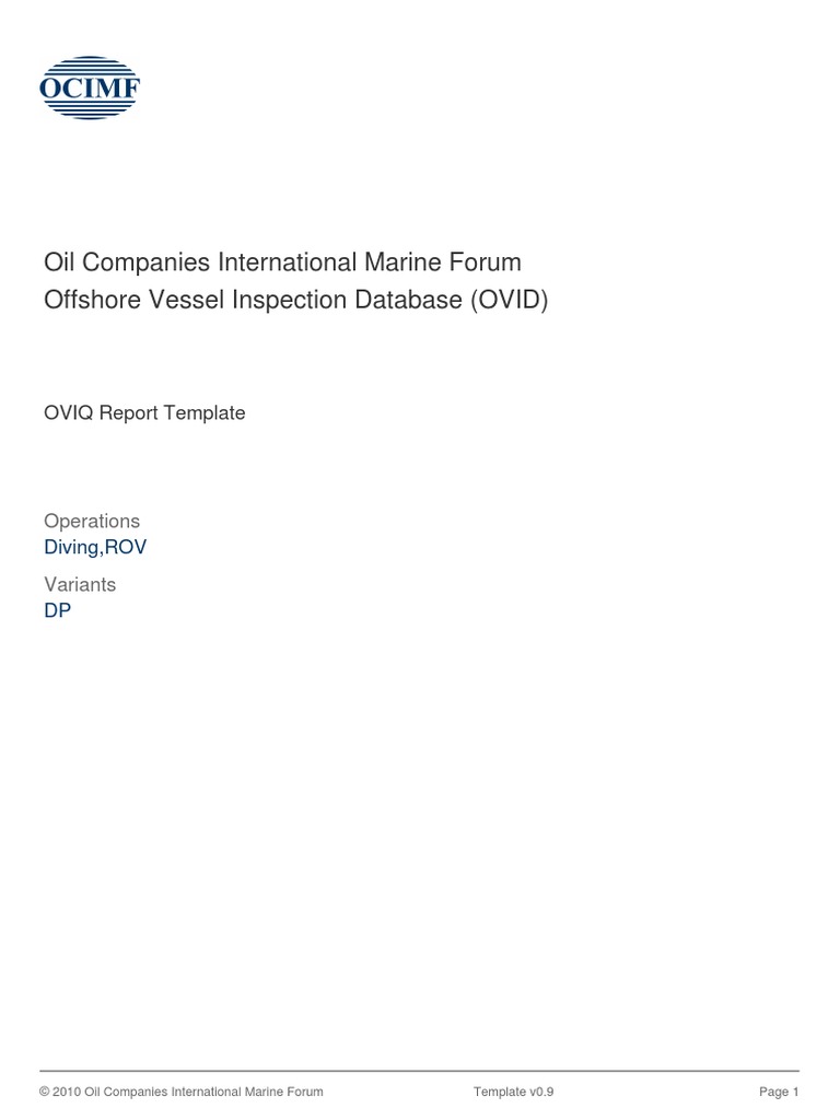 Oil Companies International Marine Forum Offshore Vessel Inspection ...
