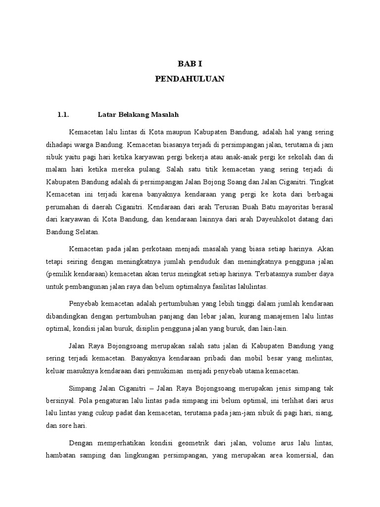 Evaluasi Kinerja Simpang Tak Bersinyal | PDF