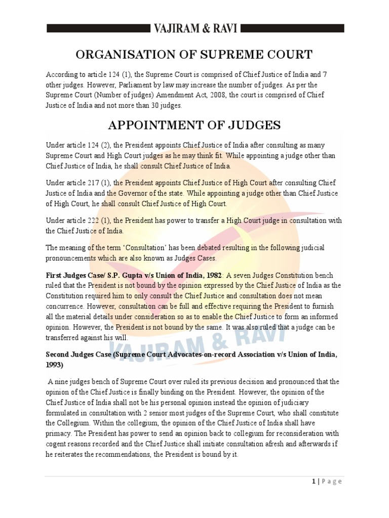 Appointment of Judges | PDF | Supreme Court Of India | Judge