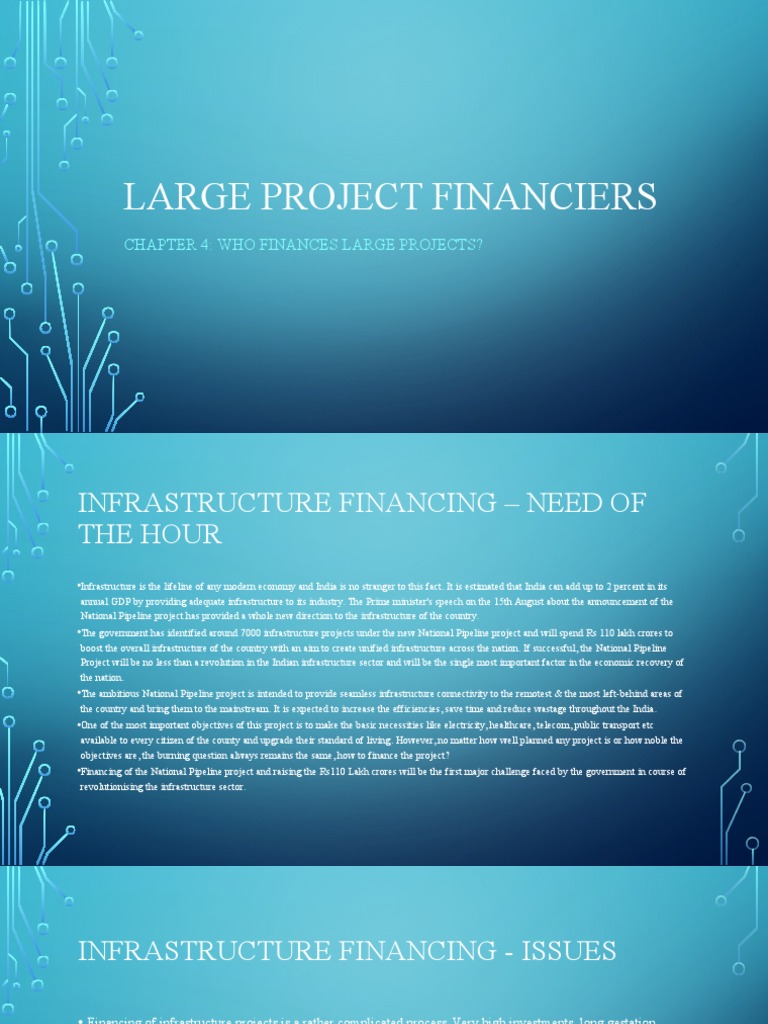 Financing the National Pipeline Project: Understanding the Various ...