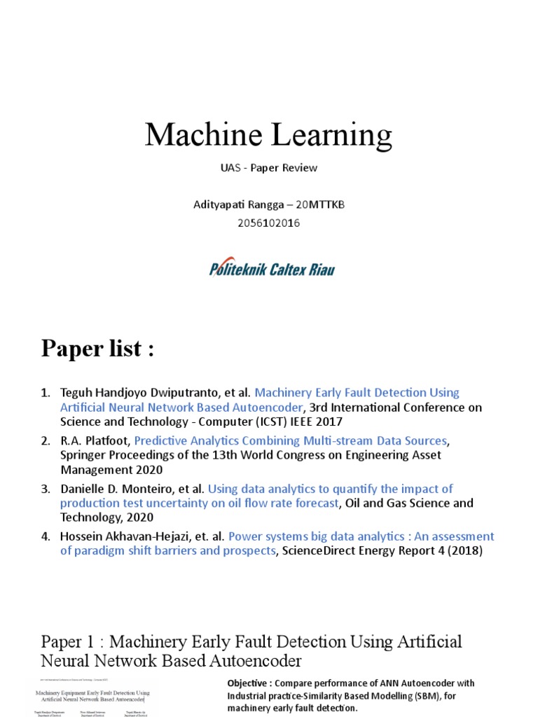 Machine Learning: UAS - Paper Review Adityapati Rangga - 20MTTKB ...