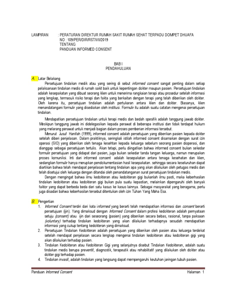 Panduan Informed Consent | PDF