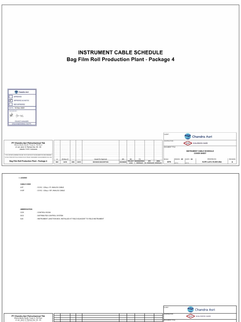 B-PE-I-433-18-002-004-00 - Instrument Cable Schedule - Approved As Note ...