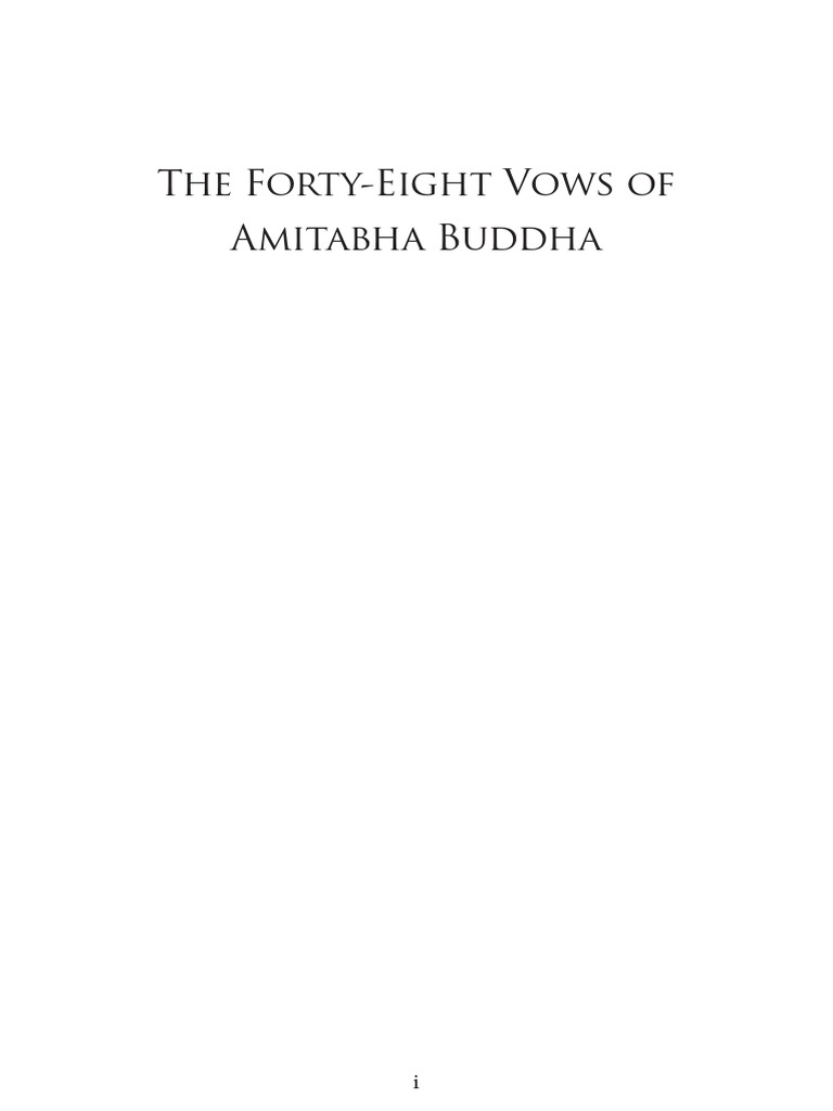 The Forty-Eight Vows of Amitabha Buddha | PDF | Bodhisattva | Buddhahood