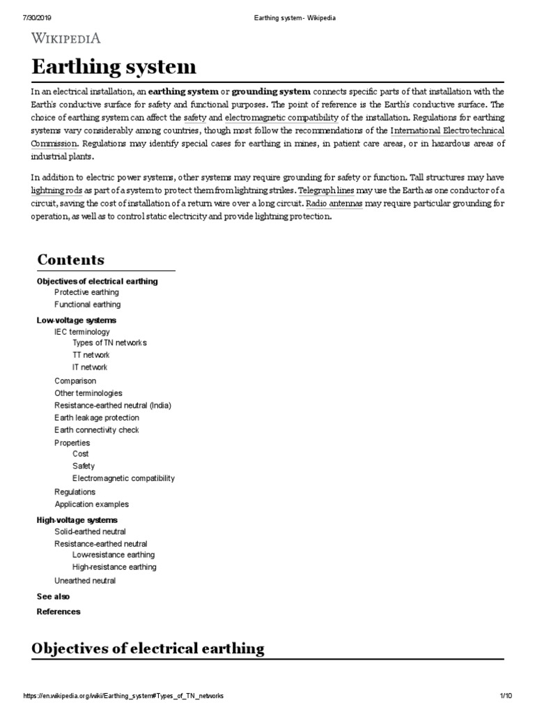 Earthing System - Wikipedia | PDF | Physical Quantities | Electric ...