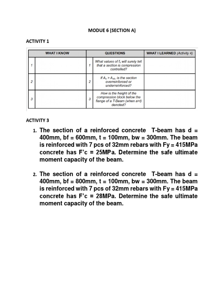 Modue 6 (Section A) Activity 1 | PDF