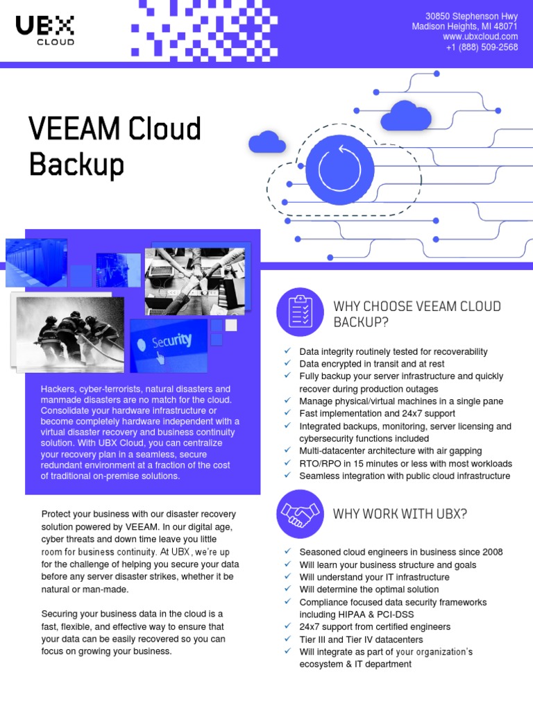 UBX Cloud - VEEAM Cloud Backup Slick | PDF | Cloud Computing | Backup