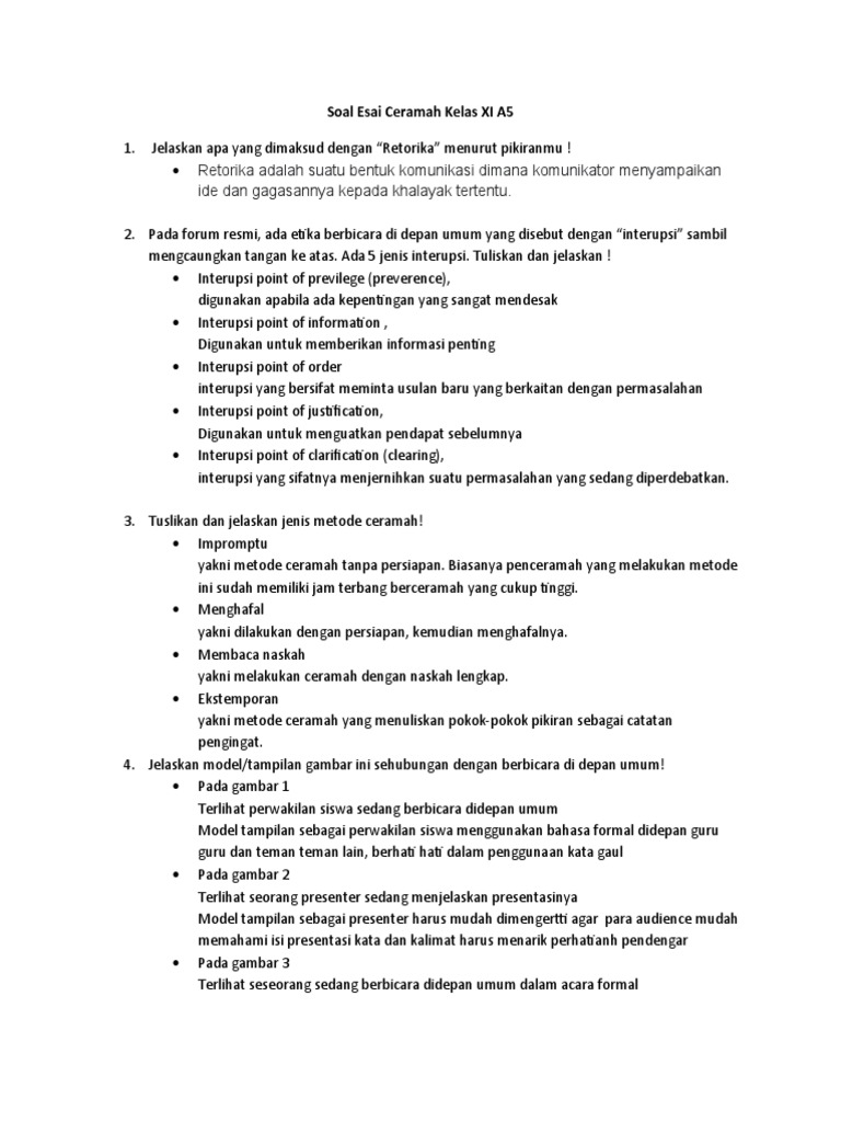 Bindo Ujian Esai Ceramah | PDF