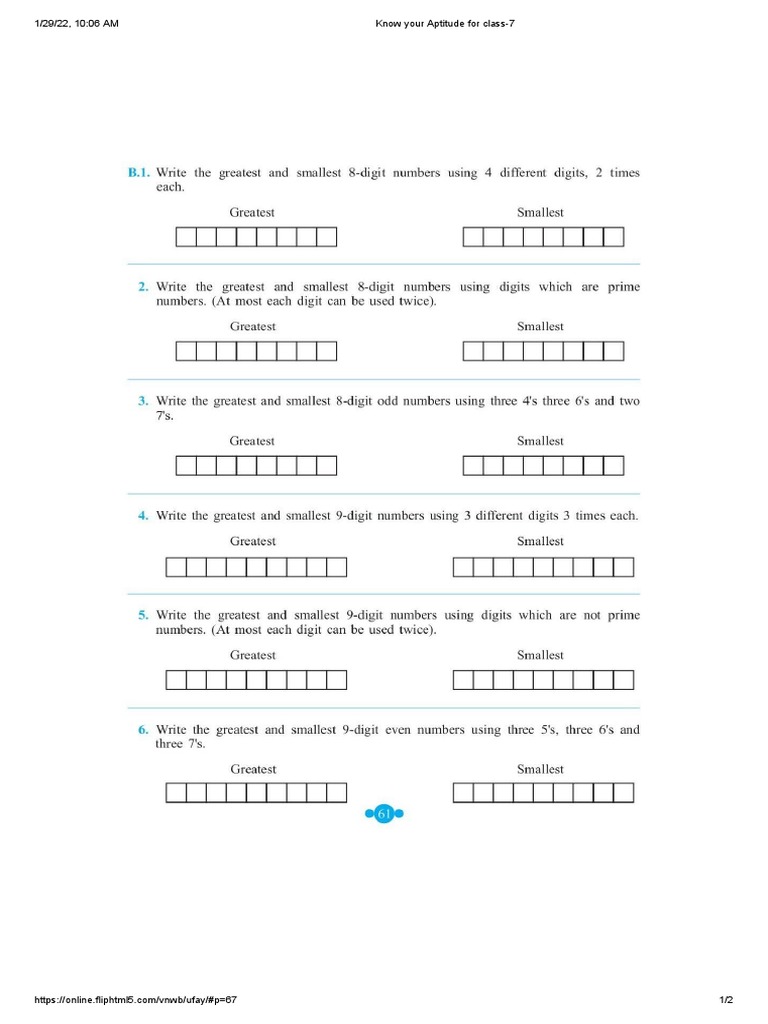 Know Your Aptitude For Class-7 | PDF